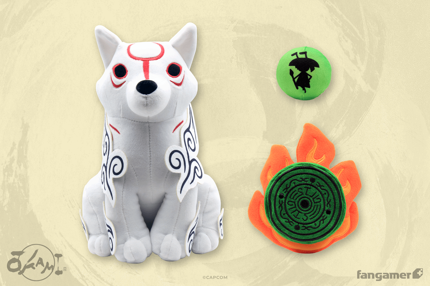 Okami - Amaterasu and Issun Plush - Fangamer Europe