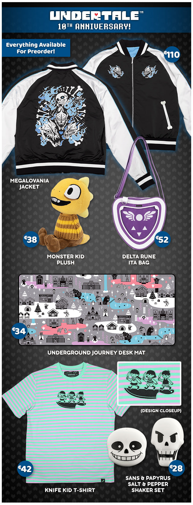 UNDERTALE 10th Anniversary merch preorders are open! Jackets, ita bags ...